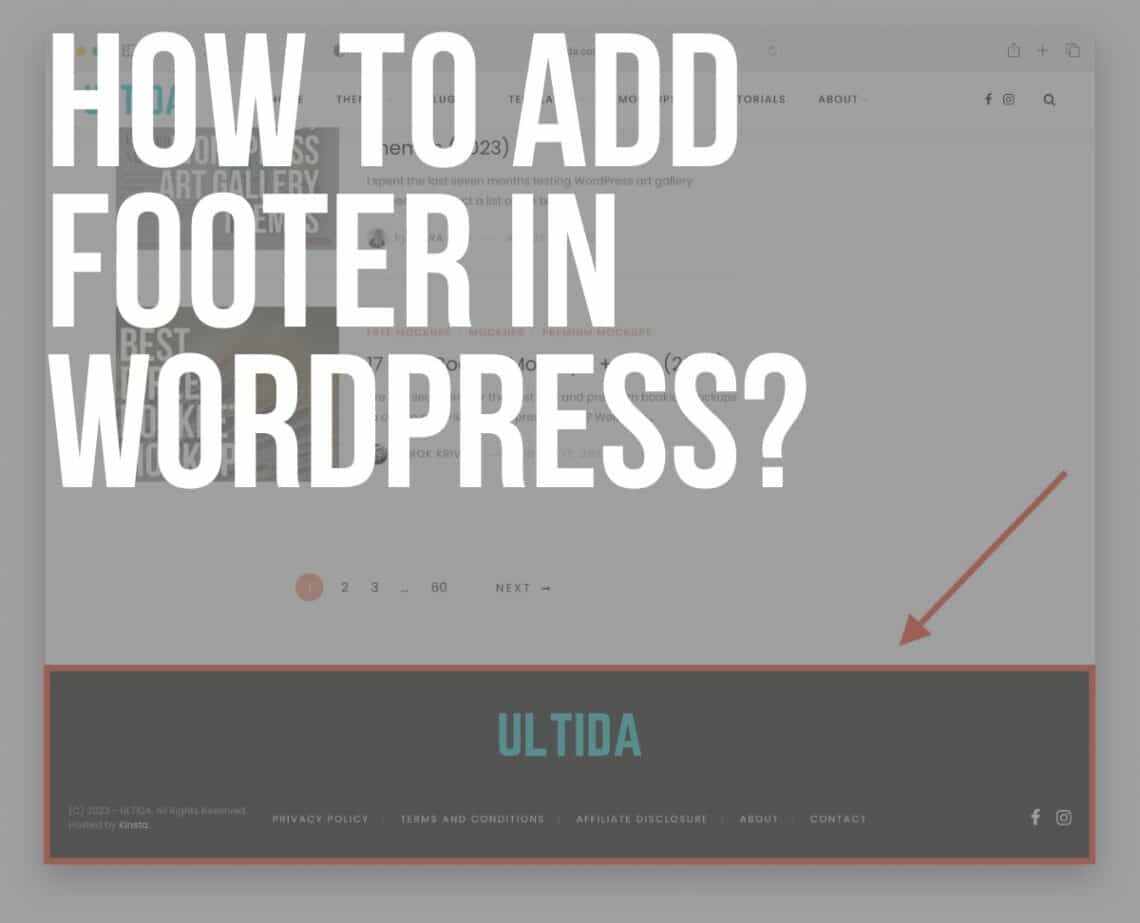 How To Add Footer In WordPress 3 Ways ULTIDA